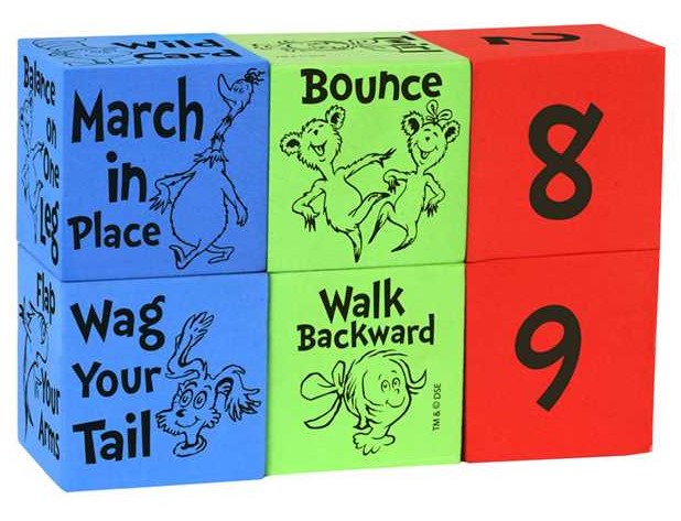DR SEUSS FOAM ACTIVITY BLOCKS ROLL & MOVE MANIPULATIVES(6 foam blocks ...